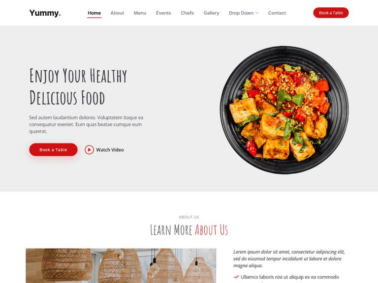 Delicious - Free Bootstrap Template for Restaurant Websites - Untree