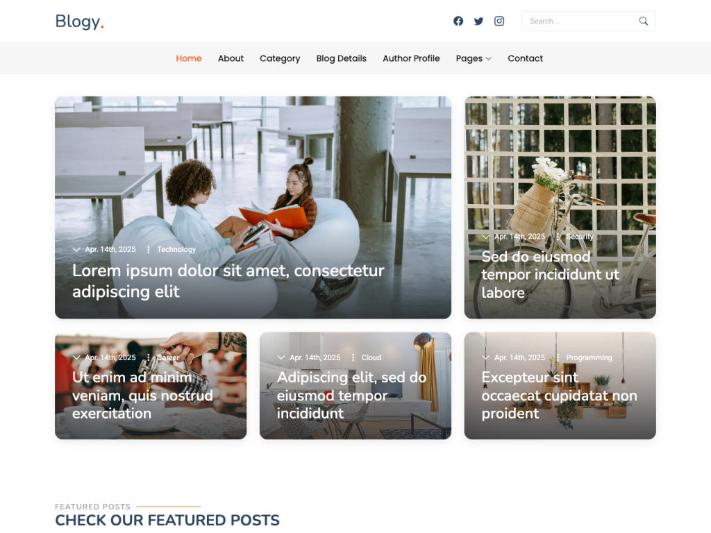 Blogy – Free Bootstrap Blog Template - Untree